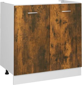 vidaXL Armoire de plancher dévier Chêne fumé 80x46x81,5 cm
