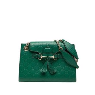 Gucci Pre-owned Emily Guccissima Leder Kettenschultertasche - - Pre-owned - Damen - Gr&uuml;n - ONE SIZE