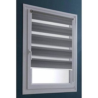 Madéco Store Enrouleur Jour Nuit 1er Prix sans Percer - Gris - L65 x H100cm