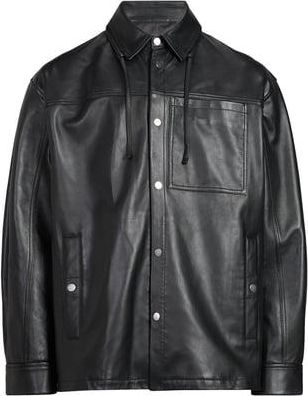 Mordecai Blouson droit boutonn&eacute; en cuir