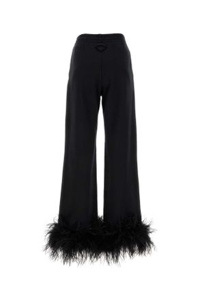 Prada Womens Black Cotton Joggers Nero Pantaloni Trousers