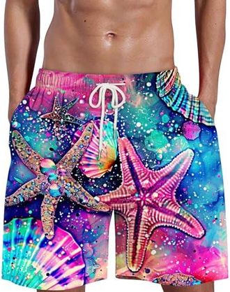 Generic Short de bain d&eacute;t&eacute; pour homme - Imprim&eacute; num&eacute;rique - Taille &eacute;lastique - Style d&eacute;contract&eacute; - Tendance - Pour les vacances, violet, 5XL