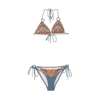 Zimmermann Mahon Ring Tri Bikini - - Swimwear - Damen - Blau - XS