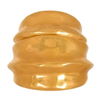 Balmain Femme, Accessoires, Jaune, Taille: M Manchette fa&ccedil;on bambou en laiton