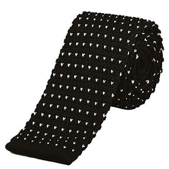 DonDon Cravate en tricot noir-blanc 5 cm