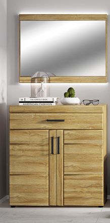 Möbelando Garderoben-Set >Cortina< (2-teilig) Grandson Eiche - 93x190x38 BxHxT