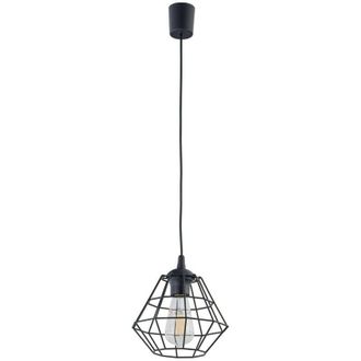 Luminosa Light Designs TK Diamond 22cm Drahtrahmen Pendelleuchte Deckenleuchte Schwarz 1xE27