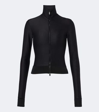 Gucci Top zipp&eacute; en soie m&eacute;lang&eacute;e
