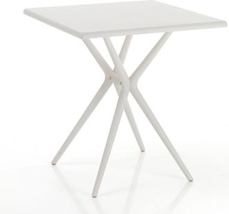 Oresteluchetta Leichter und UV-best&auml;ndiger Gartentisch aus Polypropylen 70x70cm Minot - Wei&szlig;