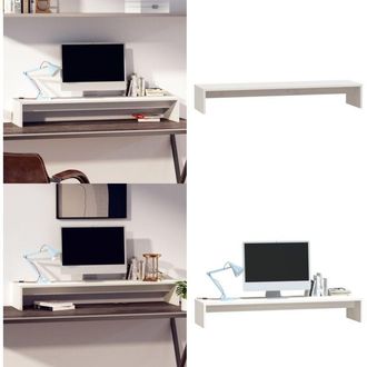 vidaXL Monitorst&auml;nder Wei&szlig; 100x27x15 cm Massivholz Kiefer - Monitorst&auml;nder - Holz Monitorst&auml;nder - Kiefer Monitorst&auml;nder - Schreibtisch Organizer