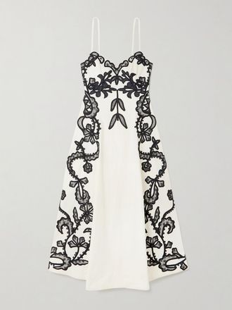 Ulla Johnson Robe Midi En Coton &Agrave; Appliqu&eacute;s Miray - Blanc