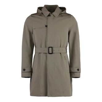 Moorer Homme, Manteaux, Gris, Taille: L Trench en Coton avec Capuche Amovible