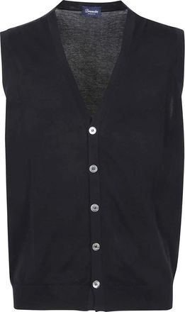 Drumohr Homme, Pulls, Bleu, Taille: 3XL Gilet col en V