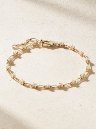 Stone and Strand Flounce Armband Aus 14 Karat Gold Mit Diamanten