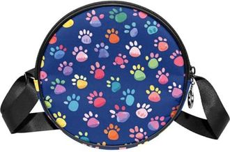 Generic Sac &agrave; bandouli&egrave;re rond pour femme, petit sac &agrave; bandouli&egrave;re color&eacute; avec fermeture &eacute;clair, bretelles r&eacute;glables, sac &agrave; main rond d&eacute;contract&eacute; pour femmes 