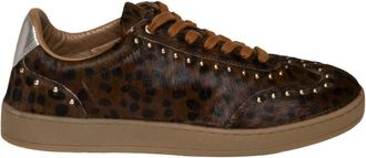 Gioseppo Baskets clout&eacute;es en cuir imprim&eacute; animal 80209 - Femme - Chaussures - Brun - Taille: 40 EU