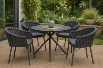 Destiny Sitzgruppe Molino mit rundem Esstisch Barletta &Oslash;110 (4 Personen)