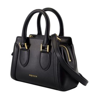 Alexander McQueen Womens Calfskin Leather Top Handle Bag Black