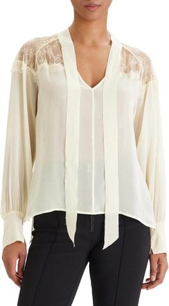Patrizia Pepe Femme, Blouses et Chemises, Beige, Taille: 38 FR Georgette Blouse