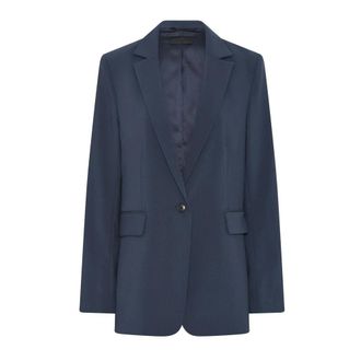 C.Ro Klassischer Navy-Blazer mit Klappentaschen - - Jackets - Damen - Blau - 2XL