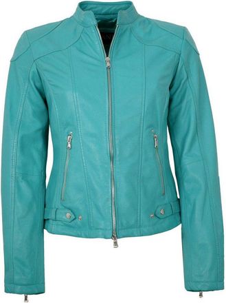 Jilani Lederjacke Imala KJ Jilani - Damen Lederjacke Lammnappa mermaid türkisblau