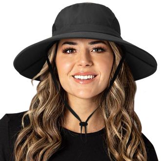 Dreshow Damen Sonnenhut UV Schutz Hut Faltbar Mesh Breite Krempe Angeln Pferdeschwanz Sommerh&uuml;te Strand Eimer H&uuml;te