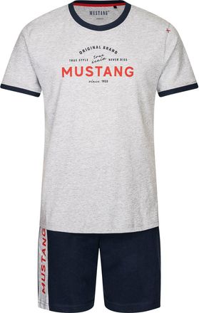 Mustang Jeans Short Set Schlafanzug Nachtw&auml;sche Pyjama Oeko-TEX Standard 100 f&uuml;r M&auml;nner