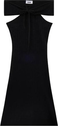 GCDS Gcds, Femme, Robes, Noir, Taille: 36 FR Longue Robe Crochet avec Logo