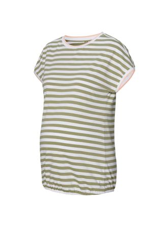 Esprit Damen Short Sleeve Stripe T-Shirt, Real Olive-307, XS