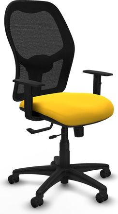 Piqueras y Crespo Neigbarer Computerstuhl mit 1D-Armen, h&ouml;henverstellbare Lendenwirbelst&uuml;tze, ausgestattet mit Synchron/Traslack und Schneideschaum, mit selbstfedernden