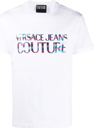 Versace Jeans Couture Homme, Tops, Blanc, Taille: XL 003 T-shirt Bianca C/logo Reflective