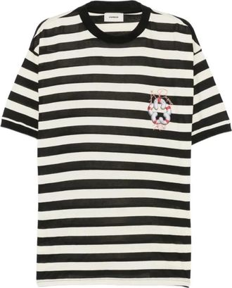 A Paper Kid Homme, Tops, Noir, Taille: S T-shirt en jersey