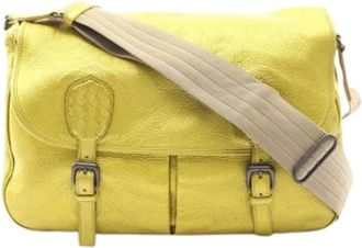 Bottega Veneta unisex, Pre-owned, Jaune, Taille: ONE Size Sac bandouli&egrave;re vintage en cuir Pre-owned