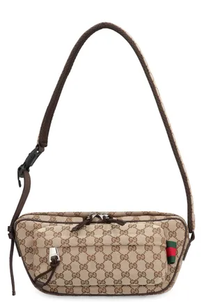 Gucci Mens Gg Piccola Shoulder Bag Beige Polyamide Messenger