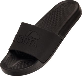 Kubota Basic Badelatschen Herren & Damen - Rutschfest Badeschuhe - Flip Flops f&uuml;r Sauna & Strand - Leichte Hausschuhe - Schwarz Einfarbig 36