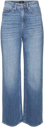Vero Moda Femme Vmtessa HR Wide Ra380 GA Noos Jeans, Denim Bleu M&eacute;dium, 34W / 32L EU