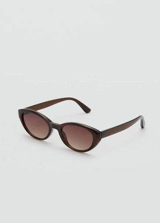 Mango Lunettes de soleil monture ovale marron - Femme - Taille unique - MANGO