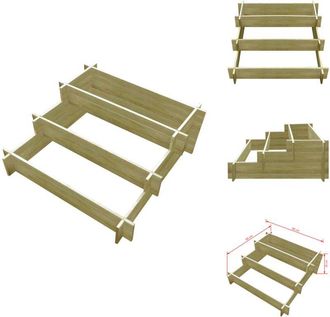 vidaXL Vidaxl - Jardinière à 3 niveaux 90 x 90 x 35 cm Bois imprégné - Jardinier Tres Niveaux - Jardinerie Bois - Pot Plante Exterieur - Jardiniere Deco