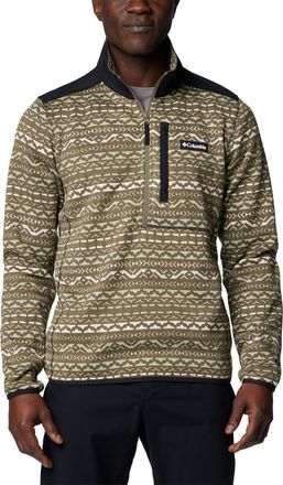 Columbia Herren Sweater Weather Printed Half Zip 2 Fleece Pull Over, Stone Green Madras Multi, XXL