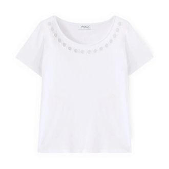 Motivi T-Shirt mit Cut-out-Details - - Tops - Damen - Wei&szlig; - XS