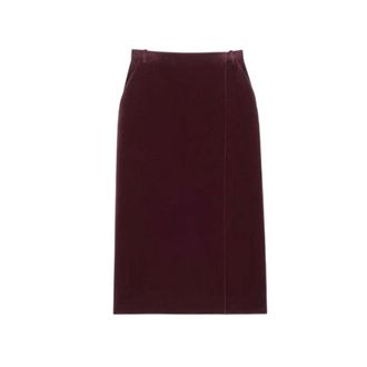 Saint Laurent Burgund Samt Midi Rock - - Skirts - Damen - Rot - S