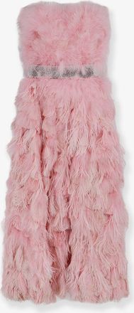 Dolce & Gabbana Silk long dress with feathers - DOLCE & GABBANA - gender_Woman