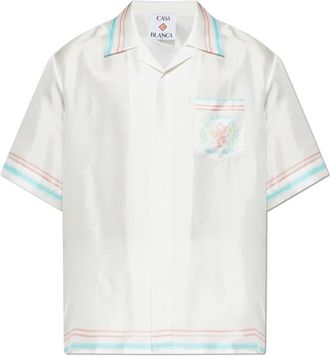 Casablanca Homme, Chemises, Blanc, Taille: L Dance Joy Silk Shirt