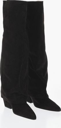PARIS TEXAS Stiefel Aus Wildleder JANE Mit Umschlag Absatz 6.5cm Paris Texas