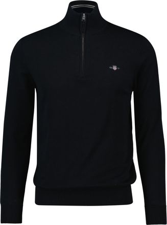 GANT Gant Herren Classic Cotton Half Zip Pullover, Black, XXL