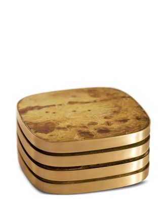 Soho Home lot de quatre sous-verres Bodiam - Marron