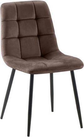 Clp Chaise De Salle A Manger Antibes en Velours I Chaise avec Surface Dassise Matelassée Pieds en Metal I Charge Max.150 Kg, Couleur:Marron