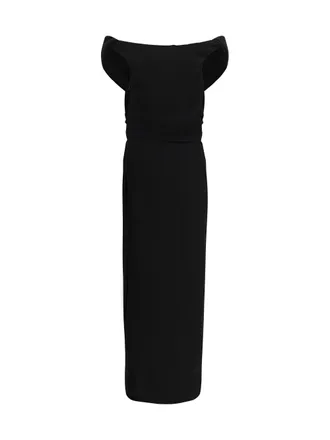 Vivienne Westwood Womens Ginnie Amber Draped Long Dress Black Viscose