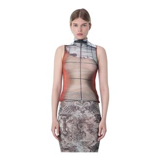 Jean Paul Gaultier Femme, Tops, Multicolore, Taille: 42 FR Débardeur imprimé feu