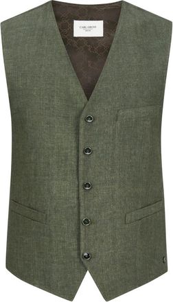 Carl Gross Kombiweste aus Leinen mit Taschen in